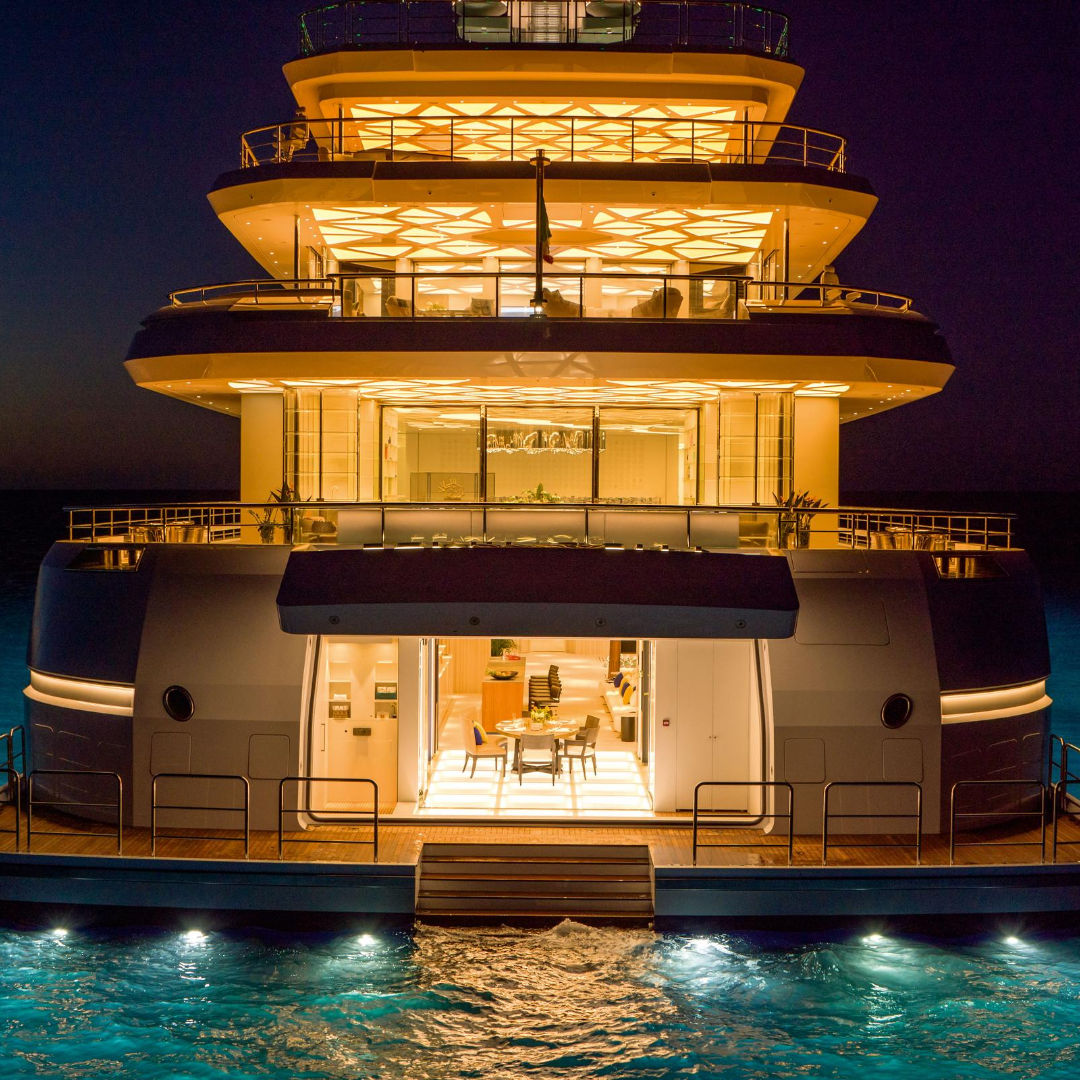 Benetti’s New Giga Yacht Is a Floating Palace of Light