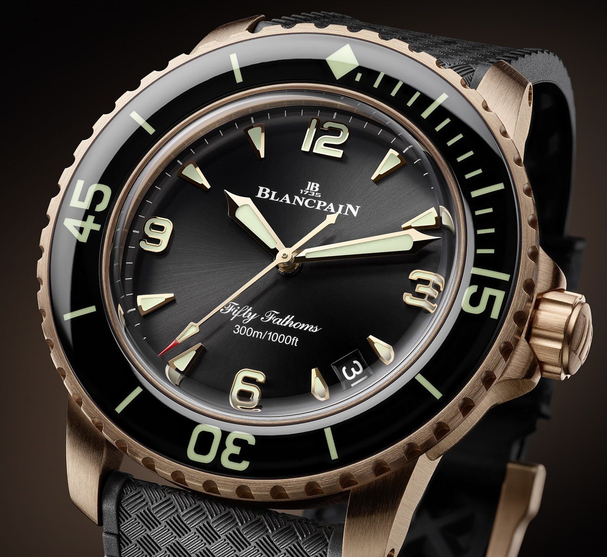 Blancpain unveils fifty Fathoms Automatique in red gold & titanium