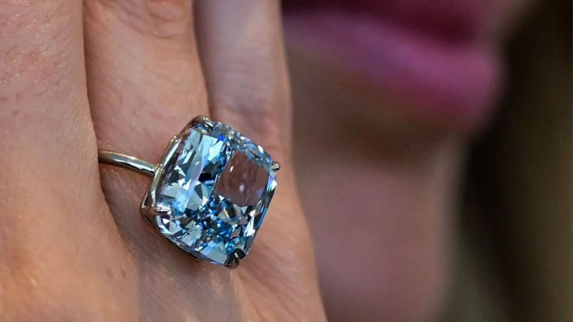 A USD 20 million Mediterranean Blue Diamond Is on Display Before the ...