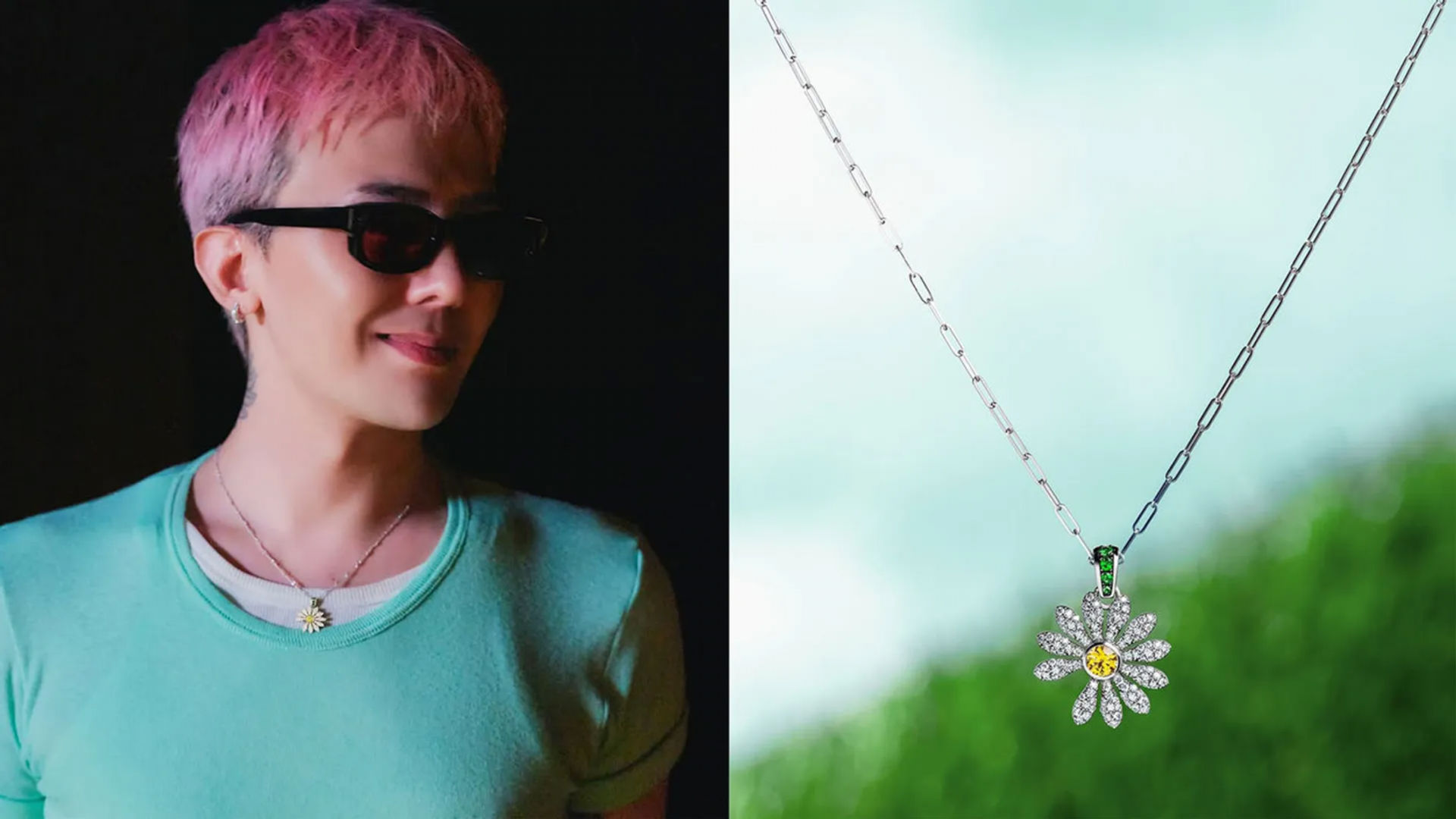 G-Dragon presents the PEACEMINUSONE pendant by Jacob & Co.