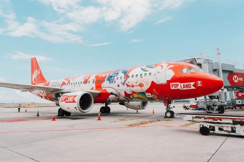 Molly and Labubu, Pop Mart stars, land on a Loong Air Pop Land jet