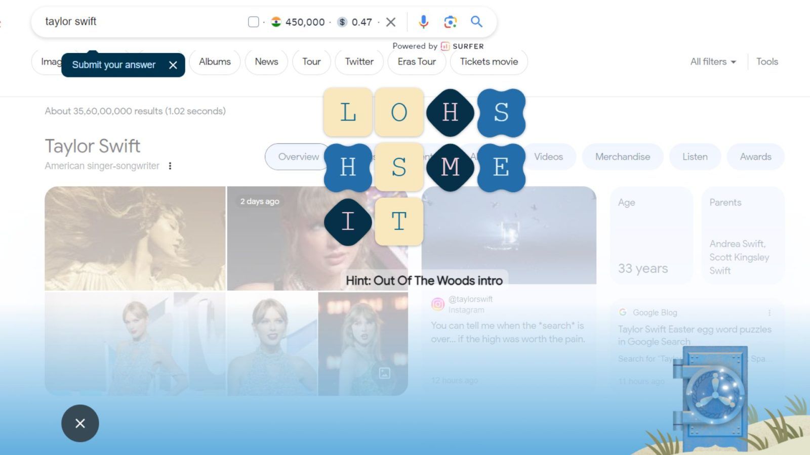 How to play the 1989 (Taylor Swift's Version) song game on Google Search