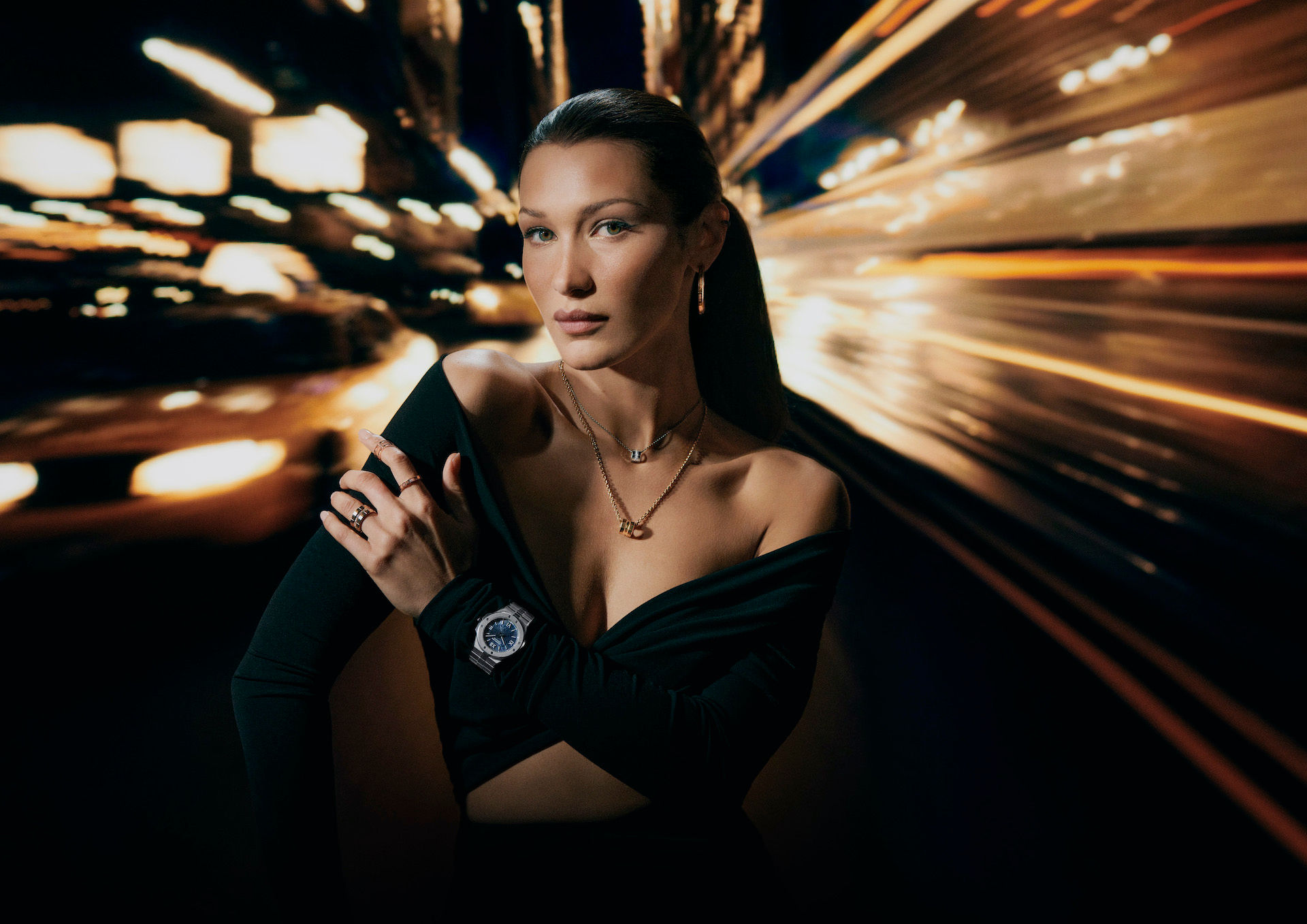 Bella Hadid in the new Ice Cube jewellery collection for Chopard