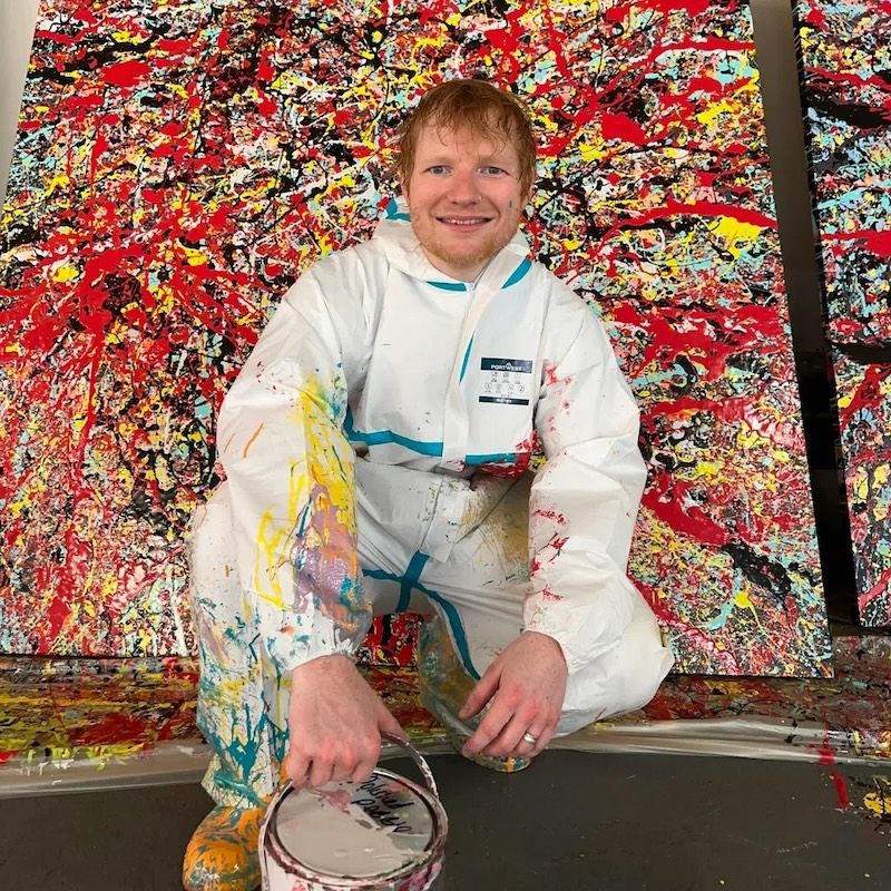 Ed Sheeran debuts collection of paintings at Heni art gallery