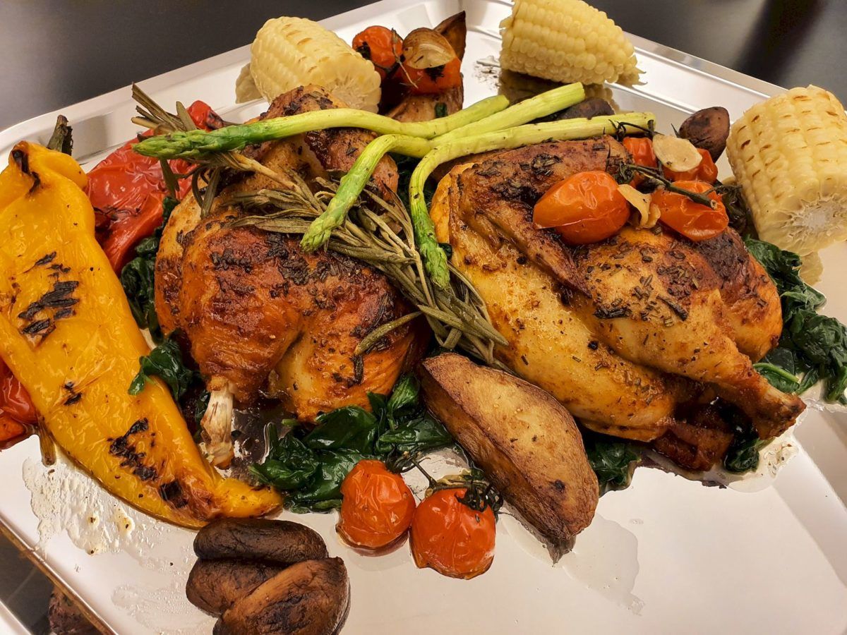 Race Wong’s Roasted Free Range Chicken with Organic Vegetables