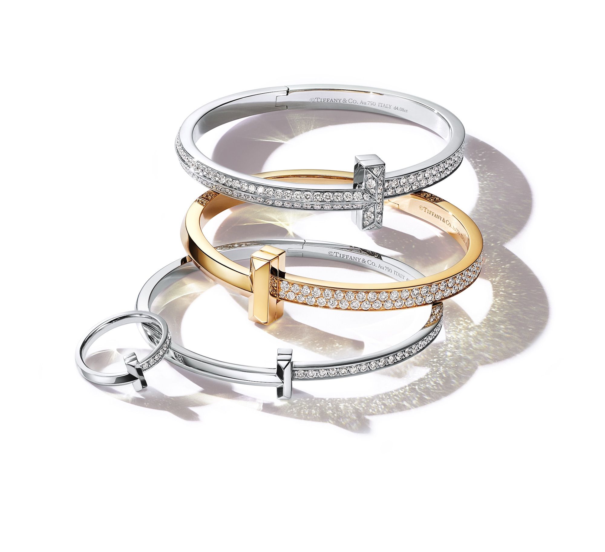 Tiffany & Co. unveils new Tiffany T1 pieces in white and yellow gold