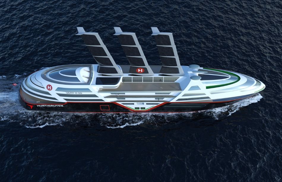 Hurtigruten presents Sea Zero, a zero-emission cruise ship with solar sails