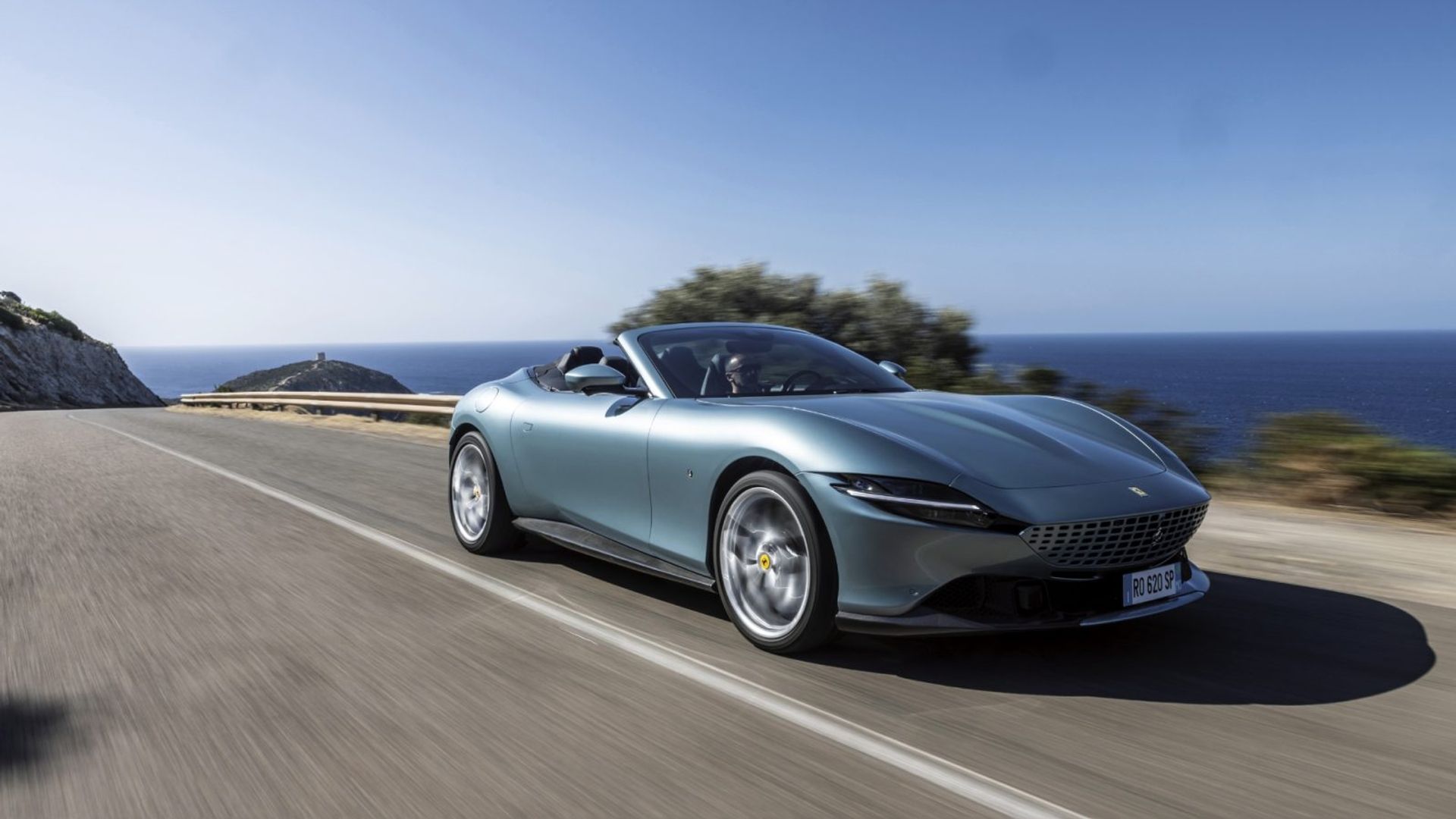 Test Driving Ferrari's Spider Roma in Sardina