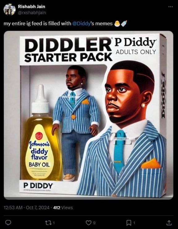 P Diddy controversy sparks baby oil memes on social media