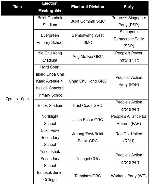 GE2025: Election results, Polling Day, timeline and rally schedule