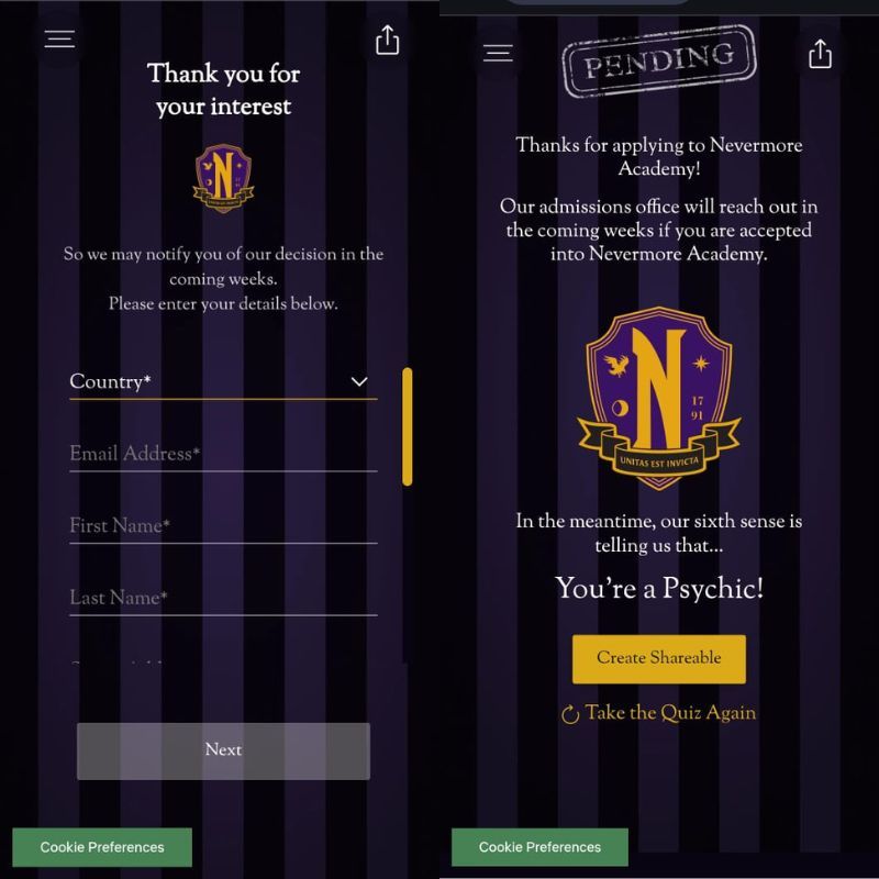 Here's How You Can Take the Nevermore Academy Quiz