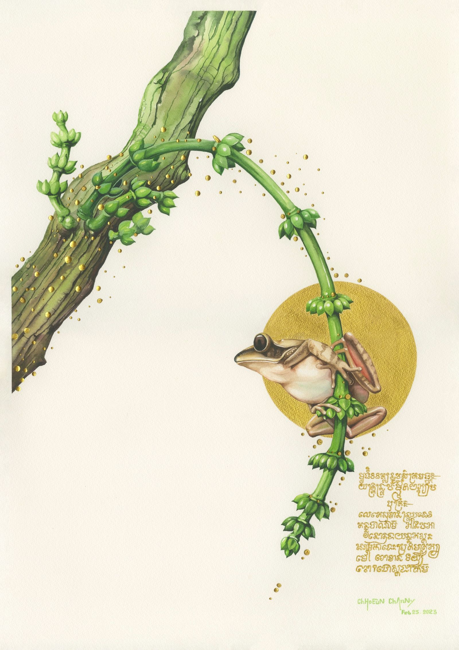 Khmer Painting Artist Channy Chhoeun focusing on Nature